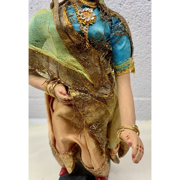 Art | Vintage Hindu Doll 12 Rajasthani India Hand Made Wood Cloth Doll ...